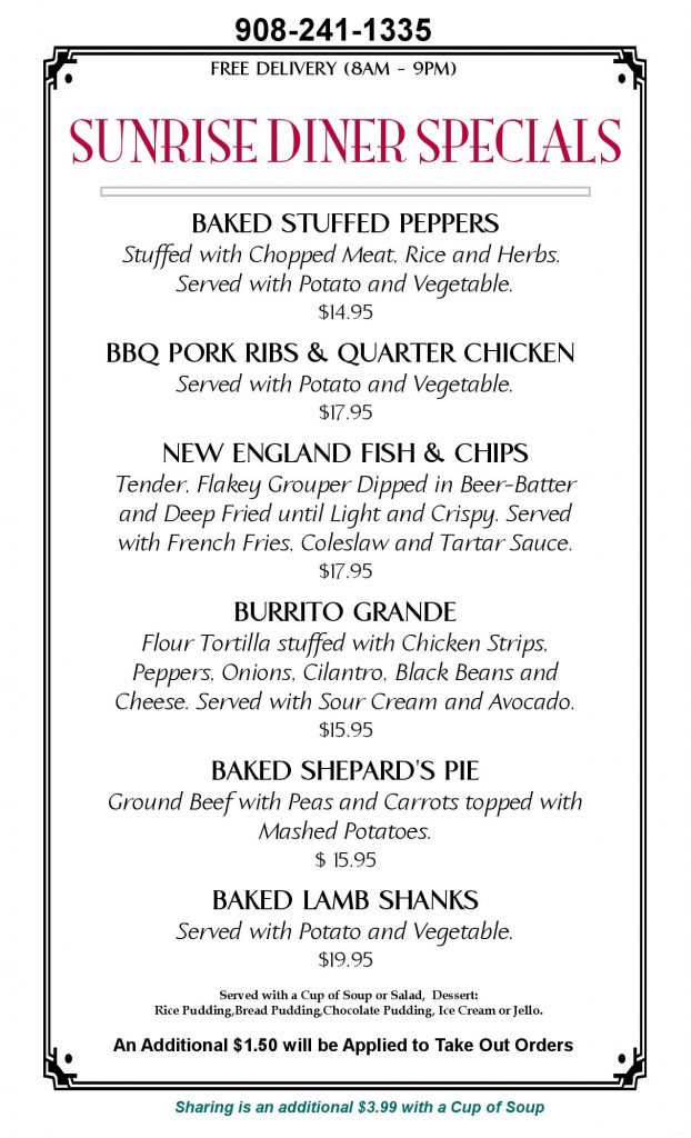 DINNER MENU wed 526568998 page 001 Sunrise Diner